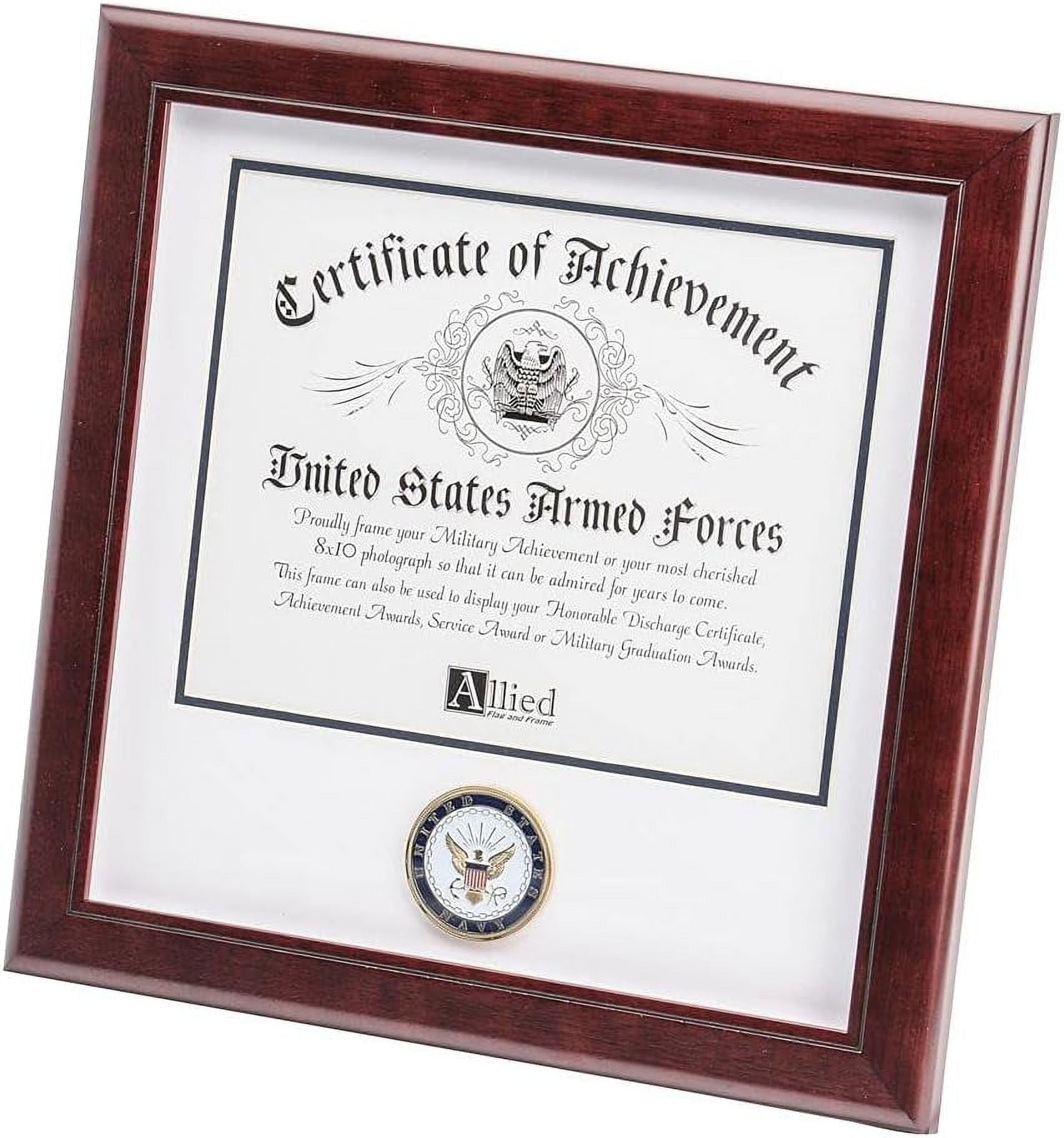 Allied Frame US Navy Certificate of Achievement Picture Frame with ...