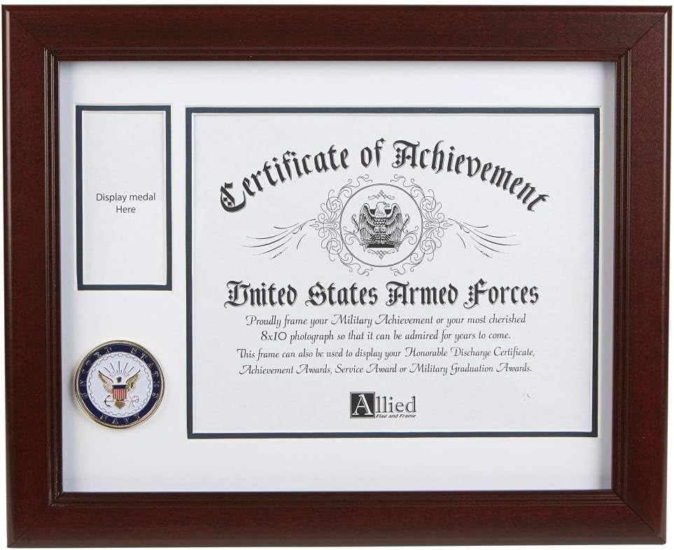 Allied Frame US Navy Medal and Award Certificate Frame - 8 x 10 Opening ...