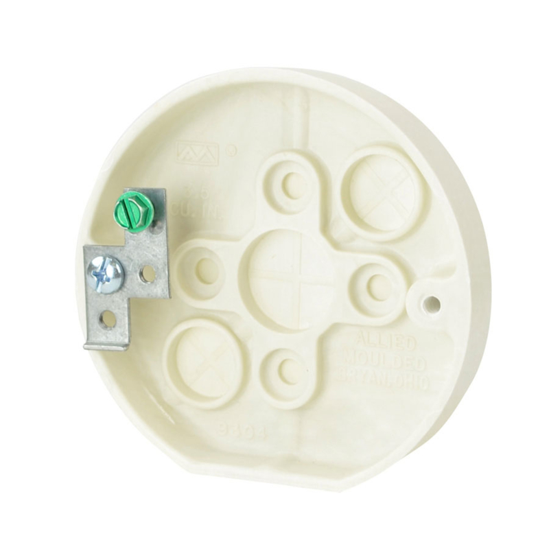 Allied Moulded 3.5 cu in Round Fiberglass Outlet Box Off White ...
