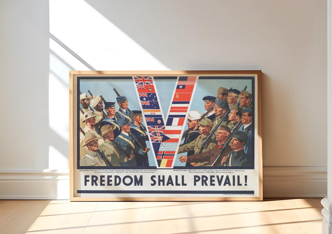 The Allied Powers Poster, Strength In Unity During Wwii, Military, Navy ...