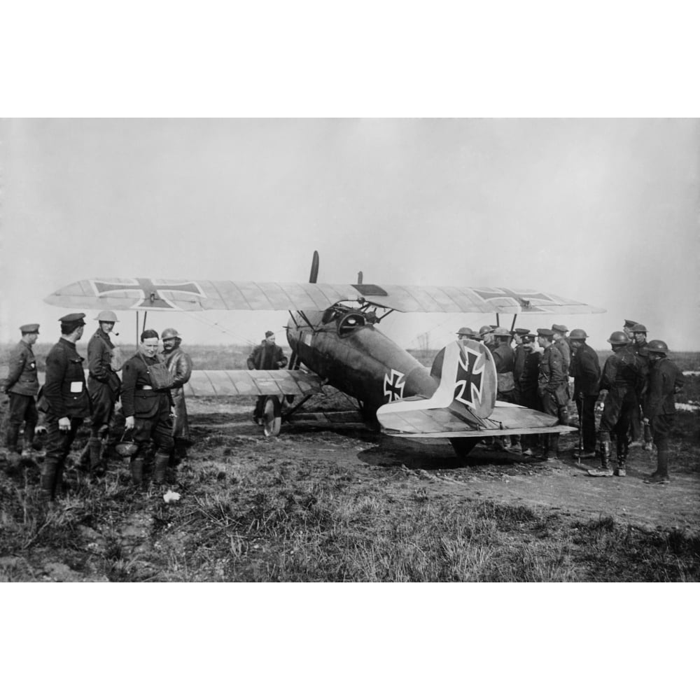 Allied Soldiers Gather Around A Captured Ww1 German Albatross Fighter ...