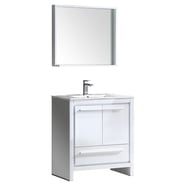 Eviva Happy 30" x 18" Transitional Gray Bathroom Vanity with White ...