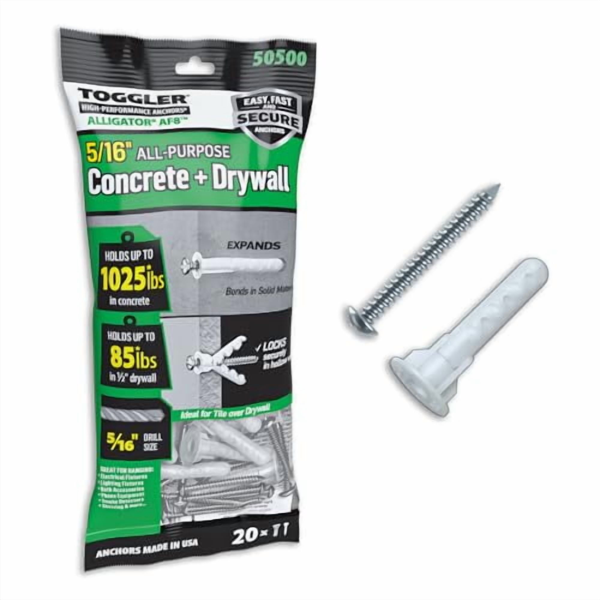 Alligator AF8 Flanged Anchor with Screws, Polypropylene, Made in US ...