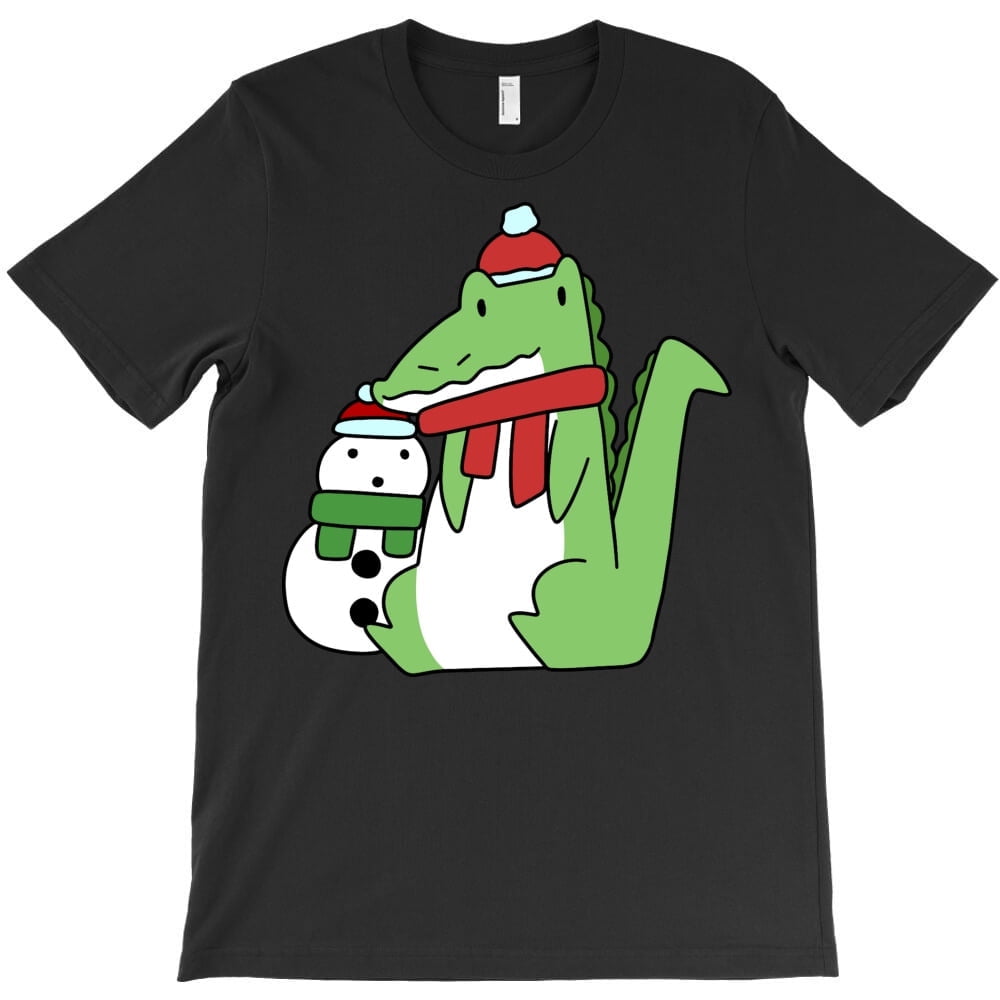 Alligator And Snowman Funny Christmas Holiday Animal Graphic H22711 T ...