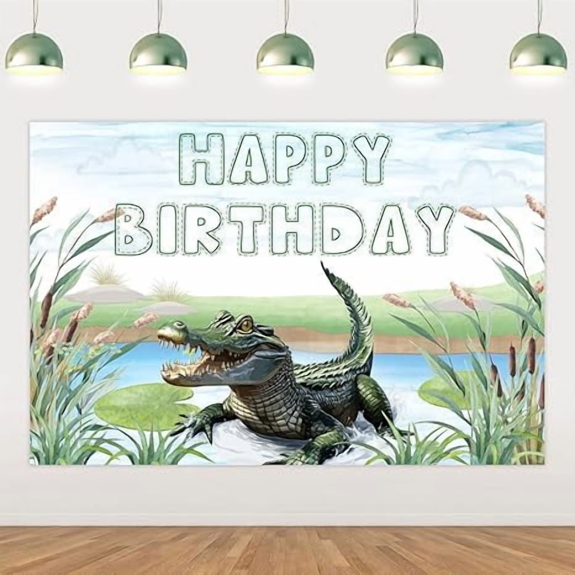 Alligator Birthday Party Decorations Crocodile Happy Birthdays Backdrop ...