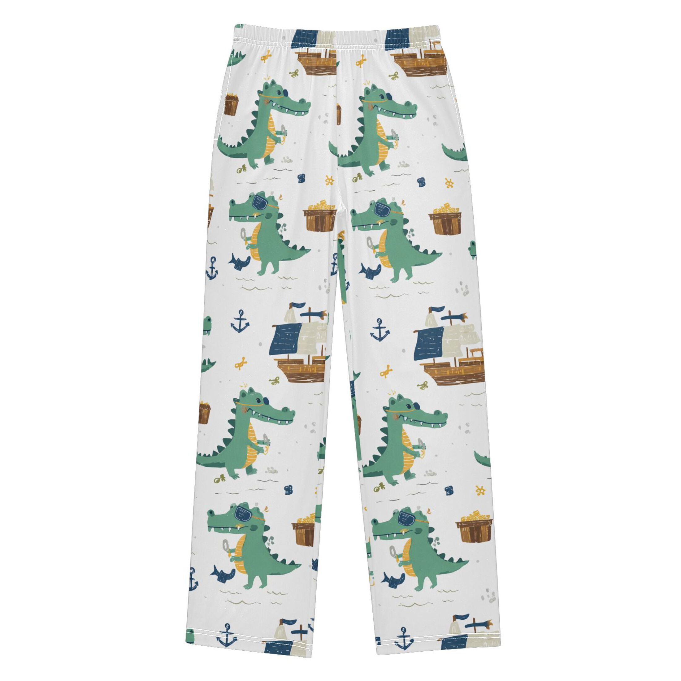 Alligator Boat Pattern Pajama Pants Soft Lightweight Lounge Pants ...