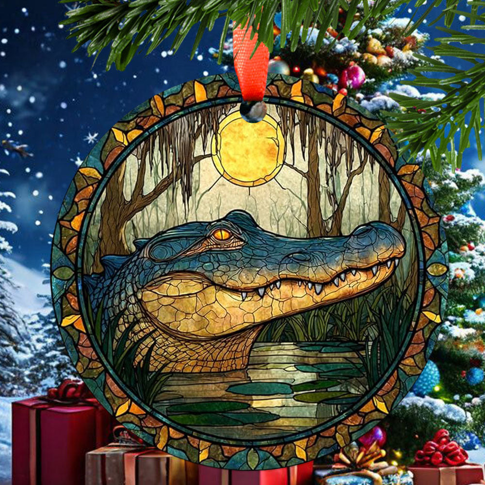 Alligator Christmas Ornament, Ceramic/Acrylic Ornament, Festive Gift ...