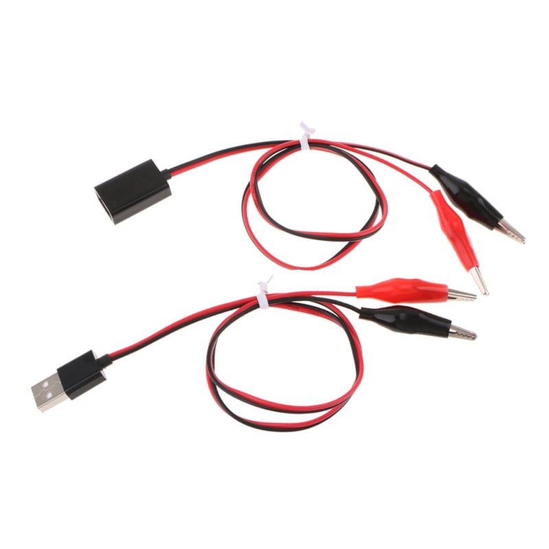 Alligator Clips To USB Male + Alligator Clips To USB Female Test Wire ...