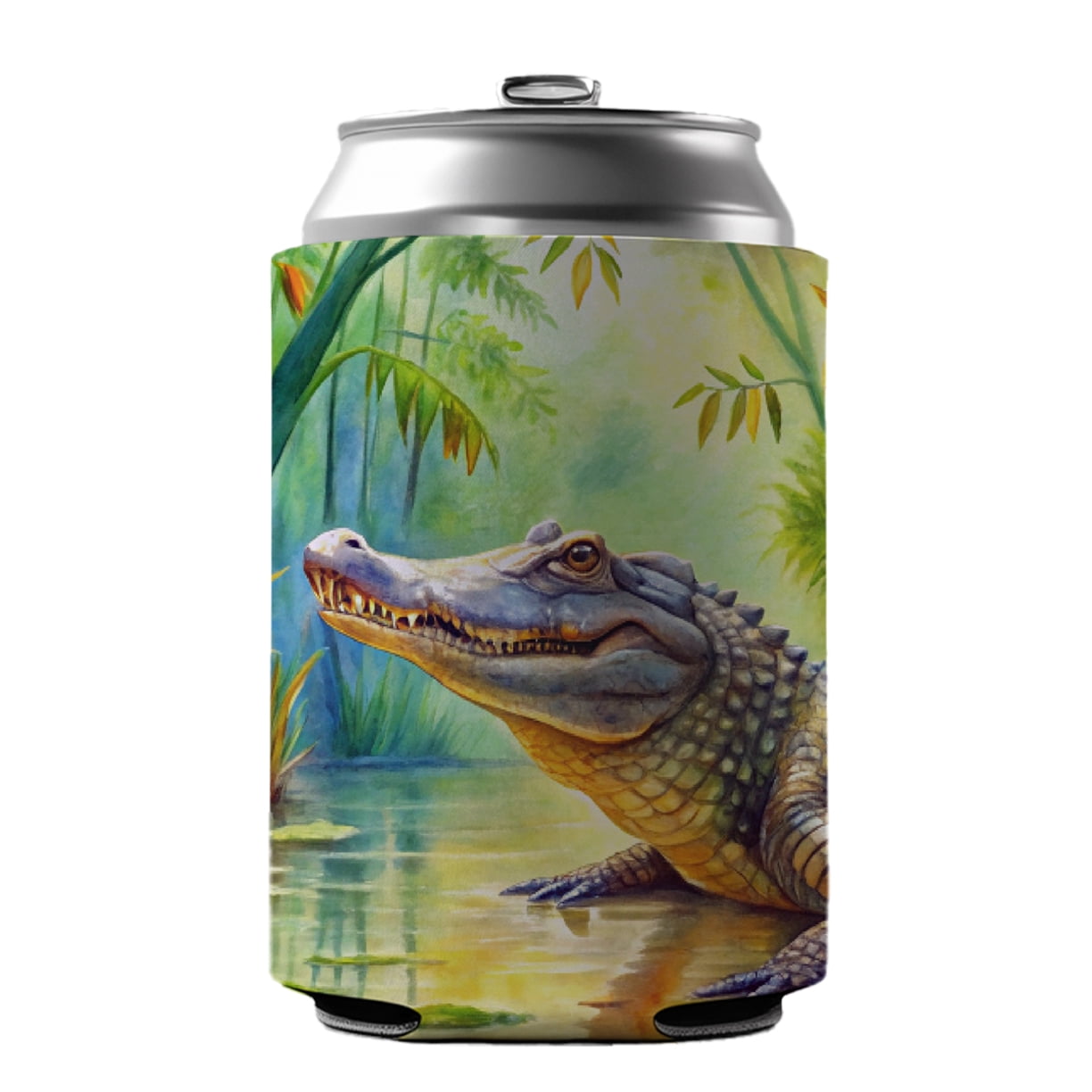 Alligator Crocodile In Swamp Drink Beer Soda Insulated Sleeve Holder ...