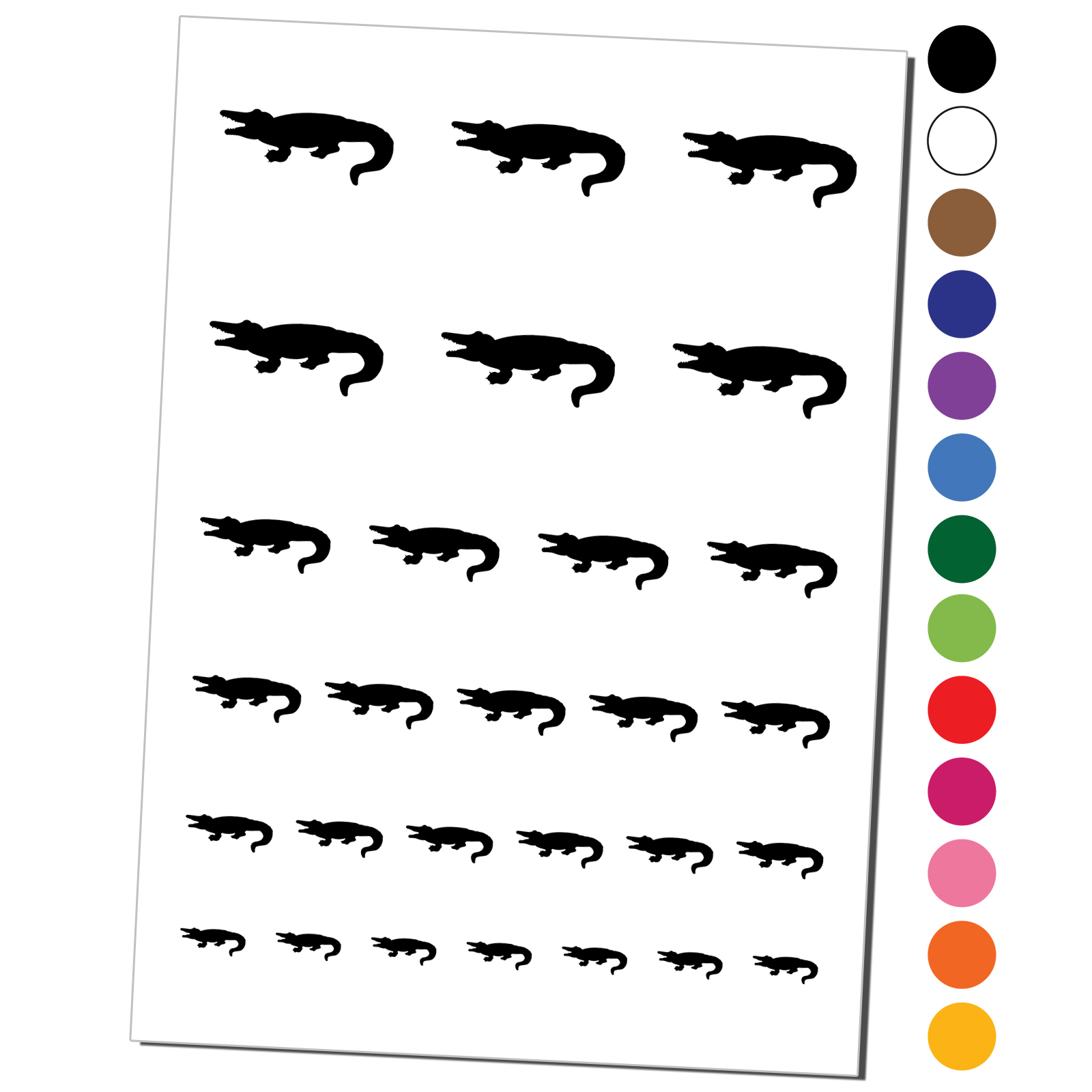 Alligator Crocodile Solid Water Resistant Temporary Tattoo Set Fake Body Art Collection - Black ...