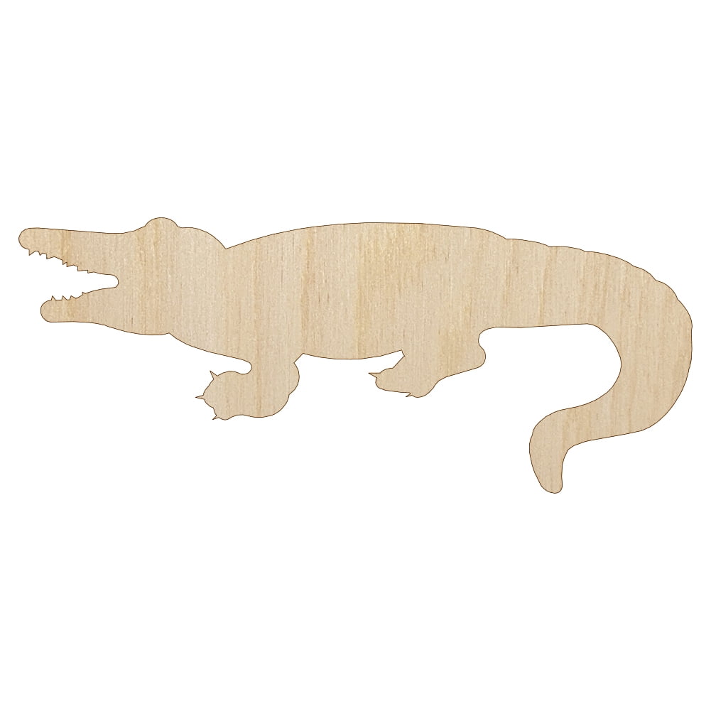 Alligator Crocodile Solid Wood Shape Unfinished Piece Cutout Craft DIY ...