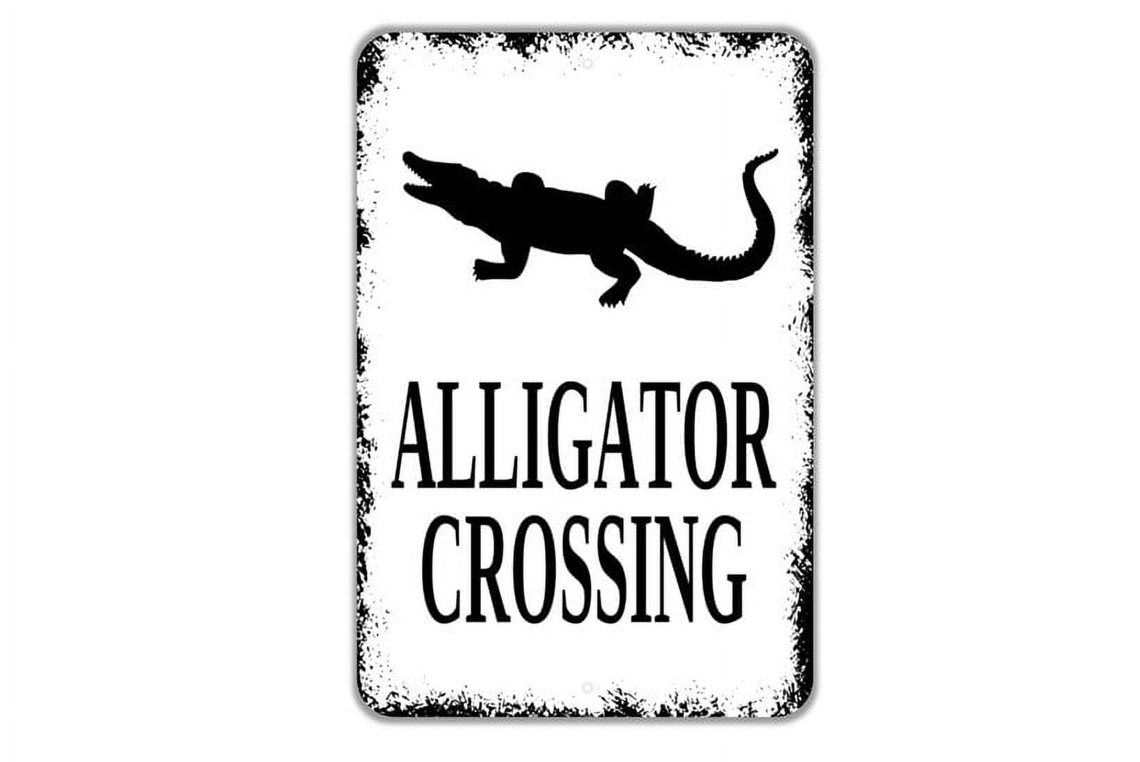 Alligator Crossing Sign Gator Metal Wall Art Size: 8 x 12 Inch ...