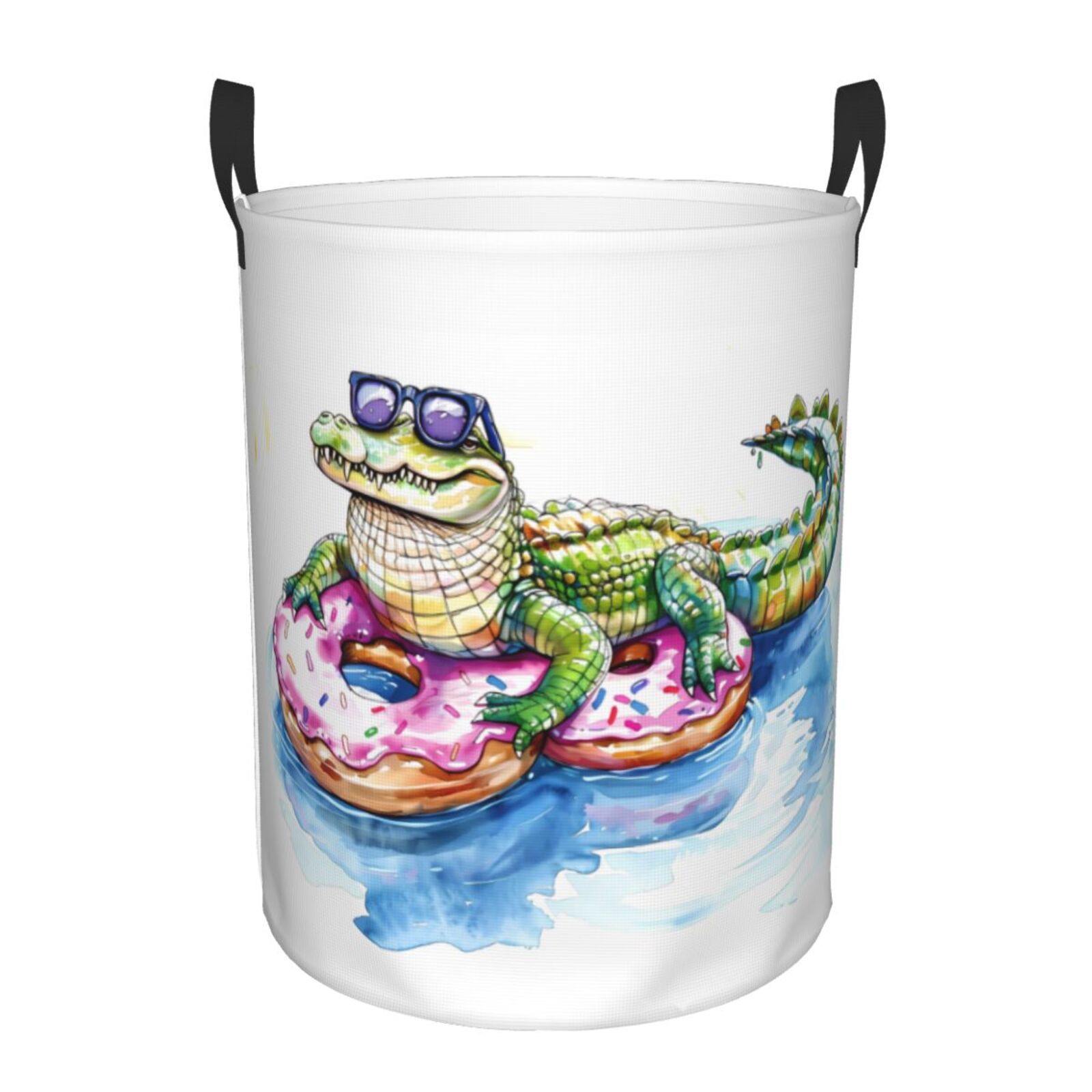 Alligator Donut Pool Float Laundry Basket with Handles - Freestanding ...