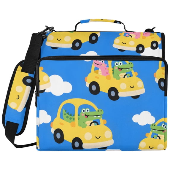 Alligator Driving Pattern 3 Ring Binder Bag Zipper Binder Organizer ...