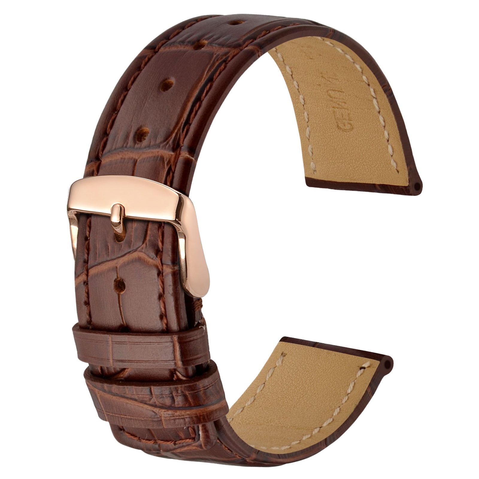 Alligator Embossed Genuine Leather Watch Band,22mm Replacement ...