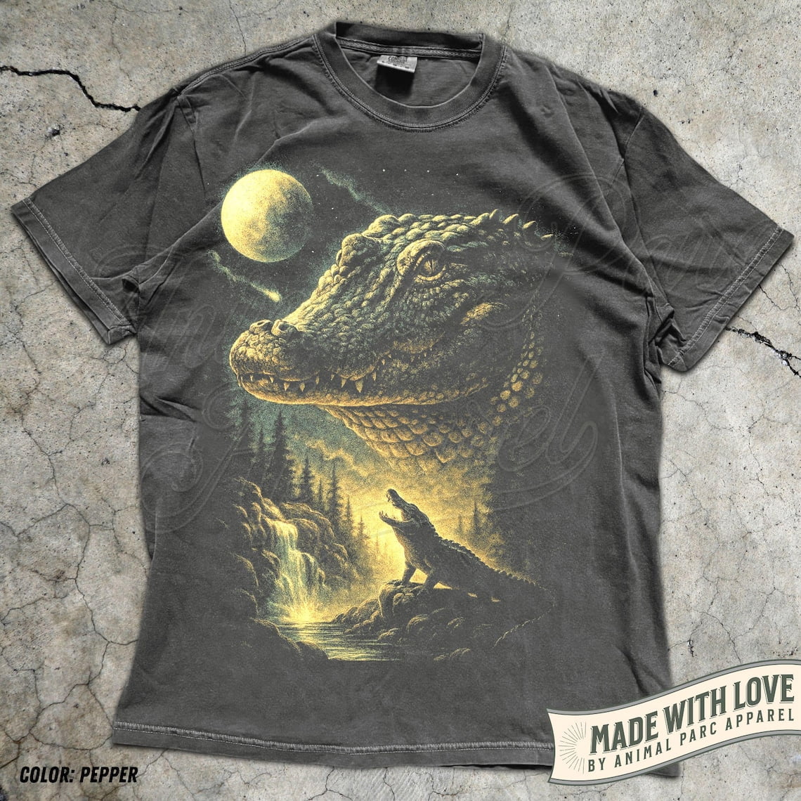 Alligator Full Moon Graphic Tee, Retro Alligator Shirt, Everglades ...