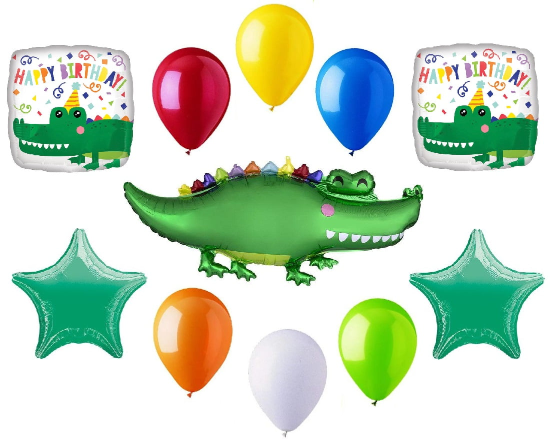 Alligator Gators Crocodile 11 Piece Mylar and Latex Foil Balloons ...