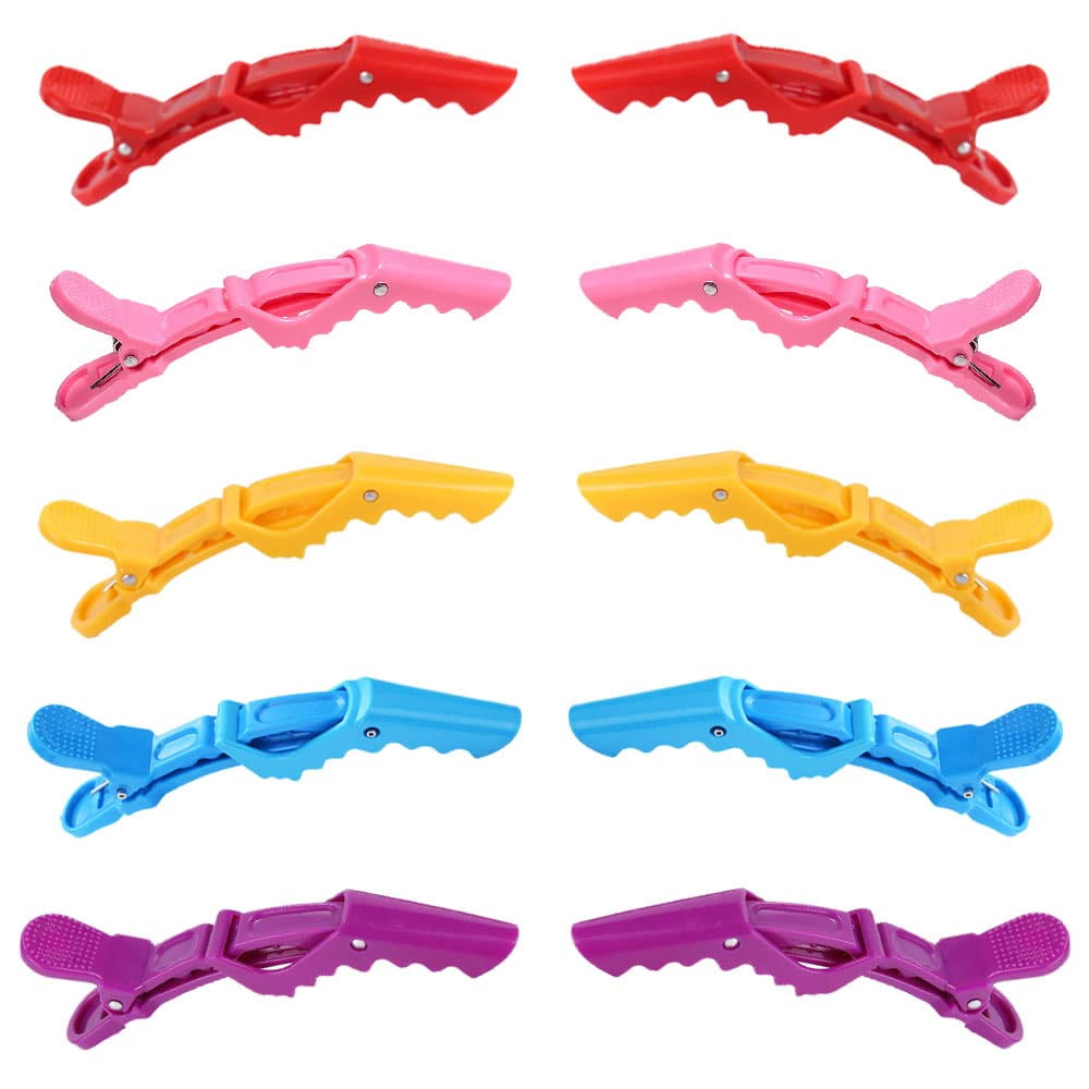 Alligator Hair Clips 10pcs, Colorful Non Slip Hair Clips for Styling ...