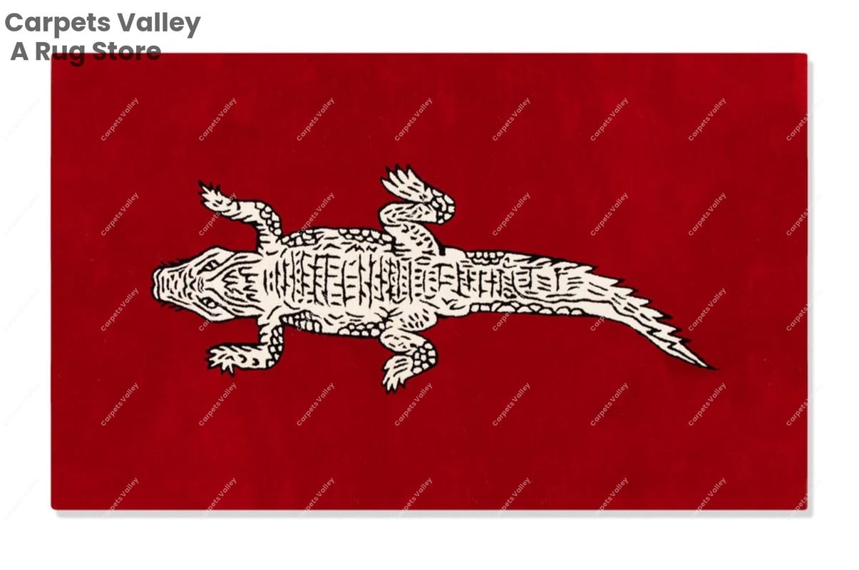 Alligator Hand-Tufted Woolen Area Rug Carpet for Bedroom, Living Room ...