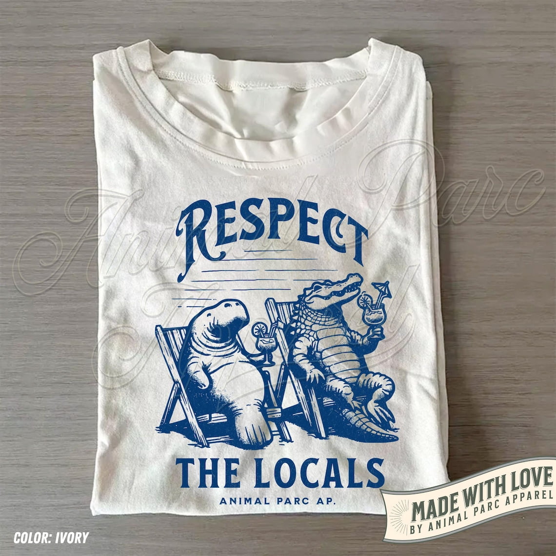Alligator & Manatee Vintage T Shirt, Respect The Locals Florida Tee ...