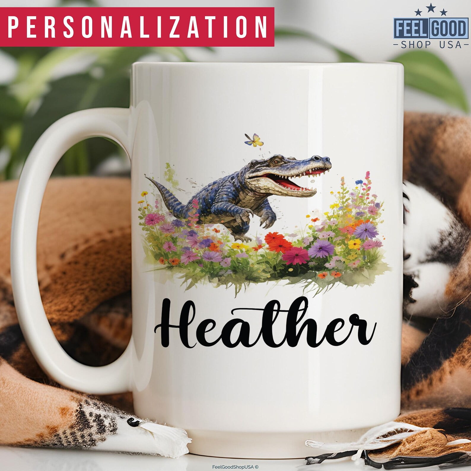 Alligator Mug Personalized Alligator Gift, Custom Alligator Cup With ...