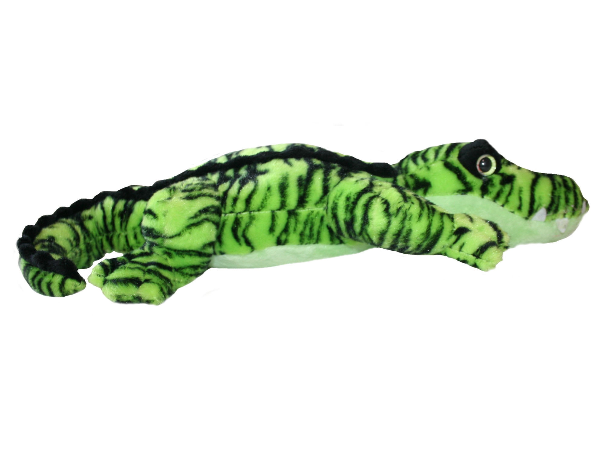 Alligator Plush Stuffed Animal Medium 19" Bright Green and Black Plush ...