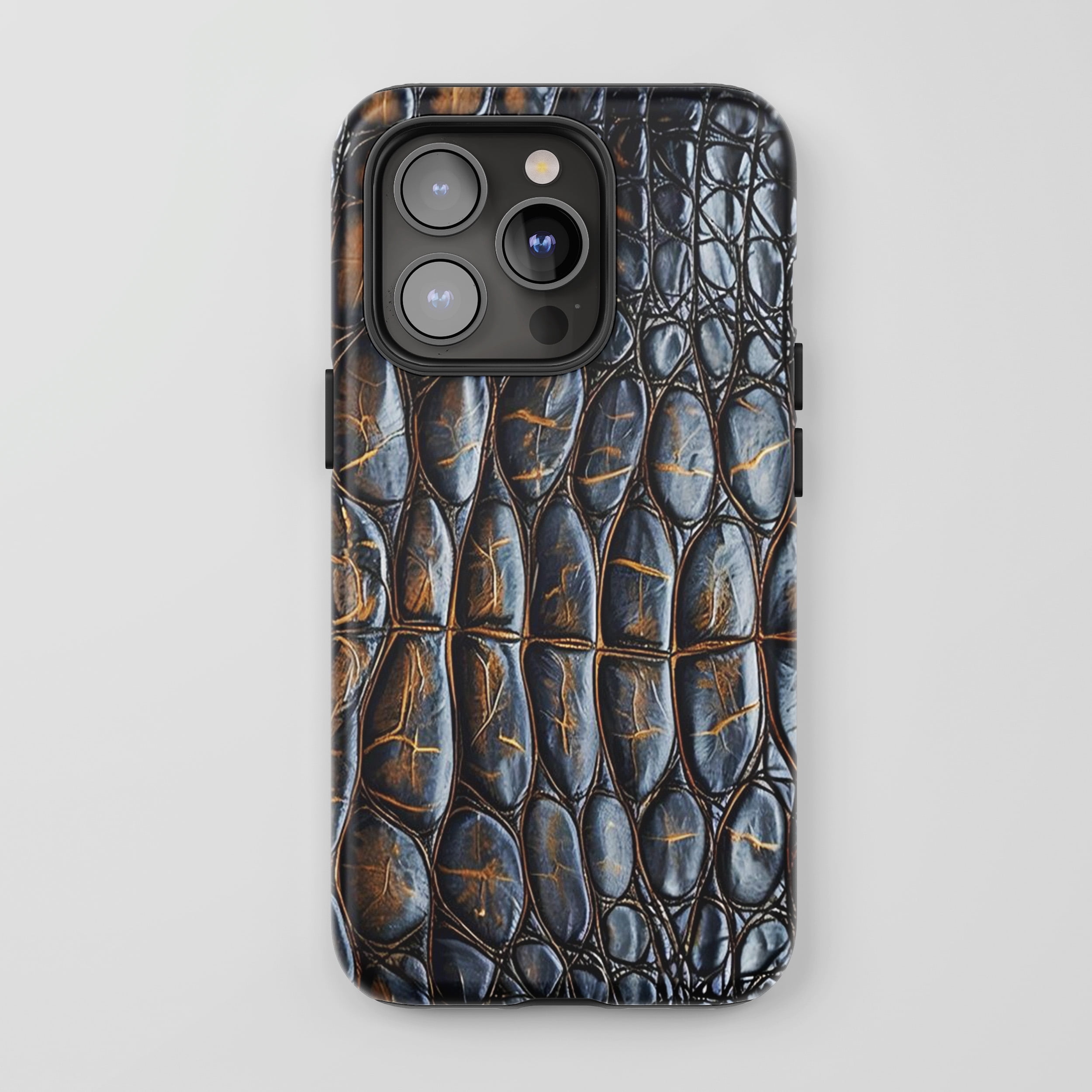Alligator Print For iPhone Protective Phone Case Luxury Exotic Dark ...