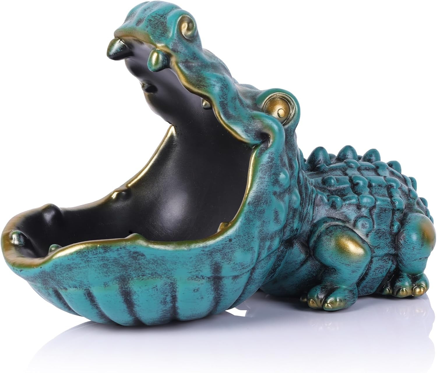 Alligator Statue Key Bowl, Fun Animal Statue Candy Dish for Entryway ...