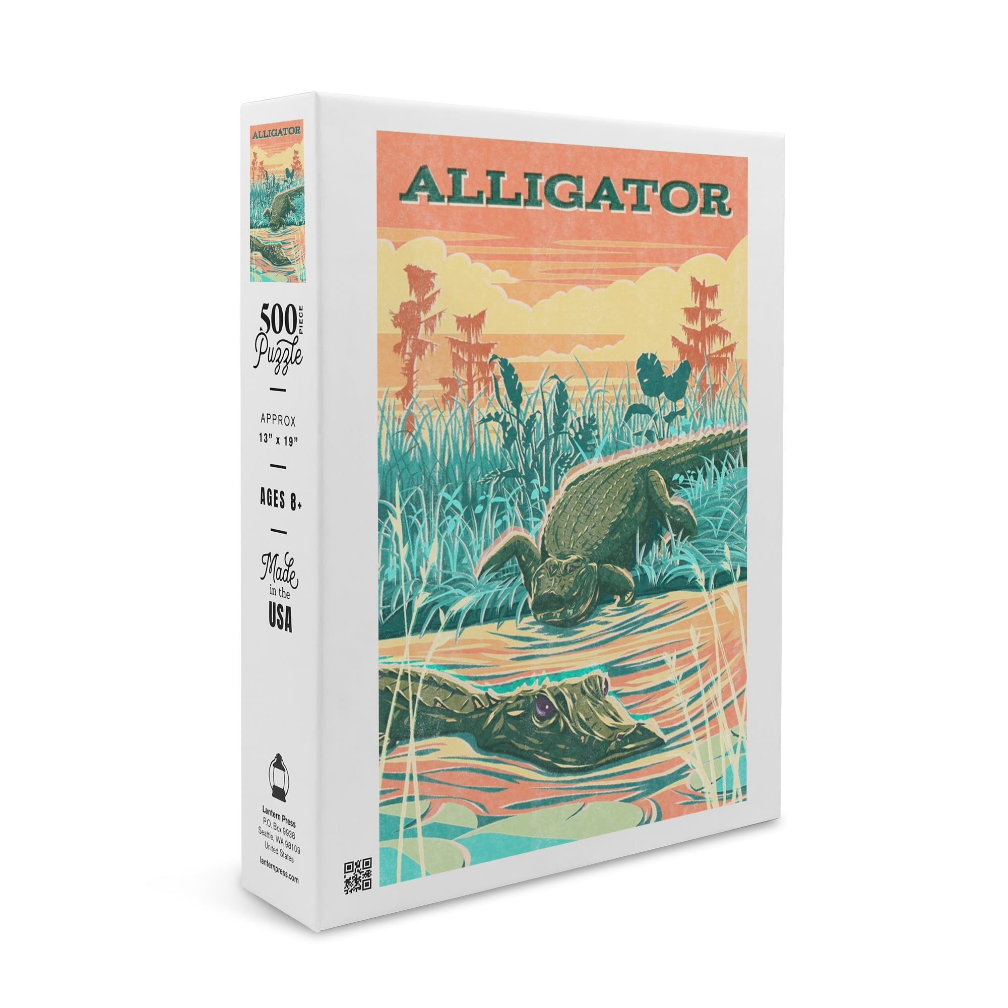 Alligator, Vintage Print Press (19x27 inches, Premium 500 Piece Jigsaw ...
