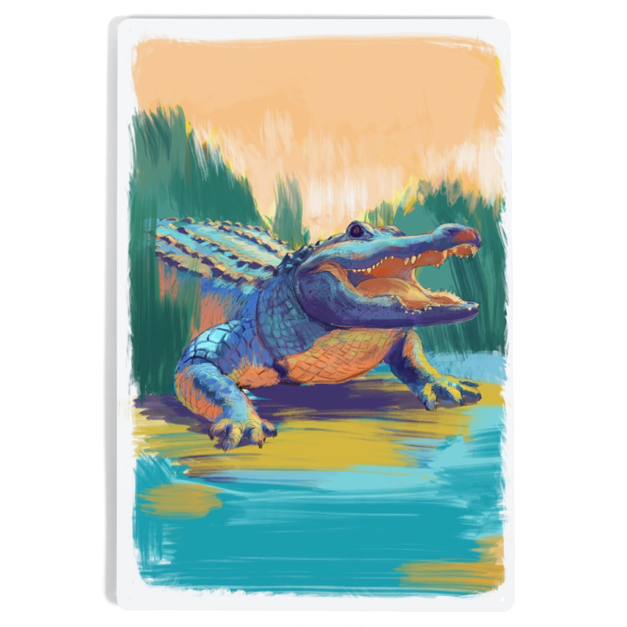 Alligator Vivid 12x18 Aluminum Art Indoor Outdoor Metal Sign Decor