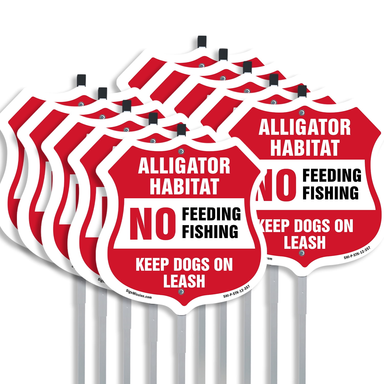 Alligator Warning Shield Sign Alligator Habitat No Feeding Fishing ...