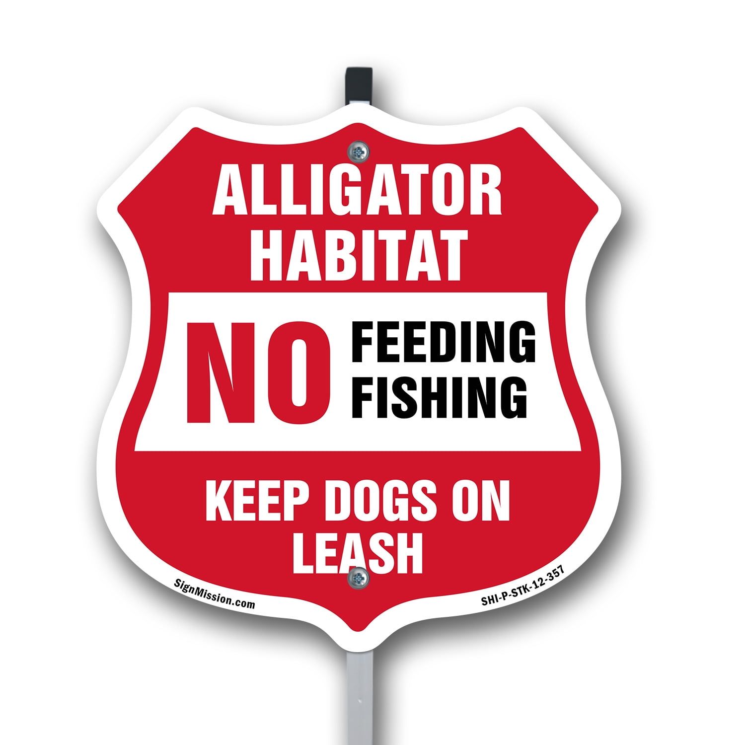 Alligator Warning Shield Sign Alligator Habitat No Feeding Fishing ...