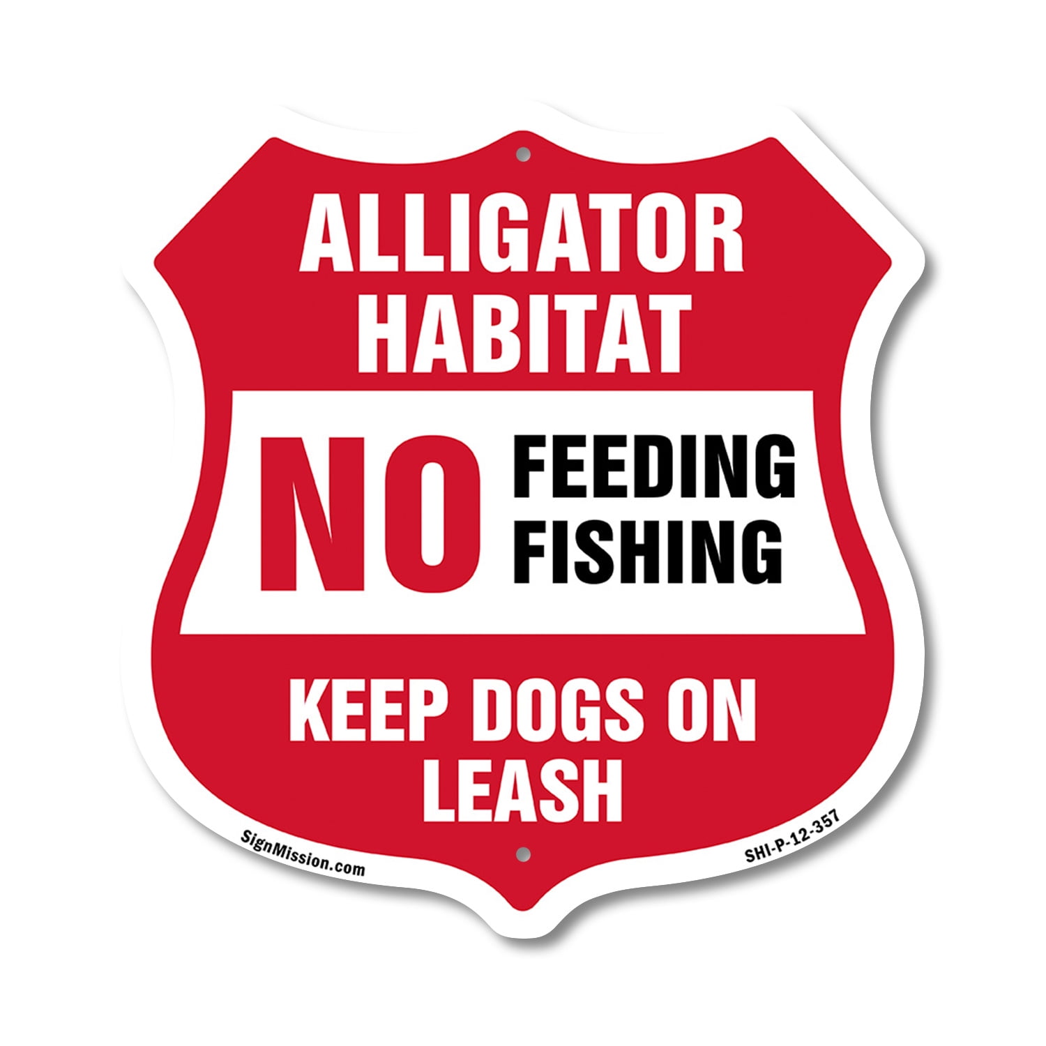 Alligator Warning Shield Sign Alligator Habitat No Feeding Fishing ...