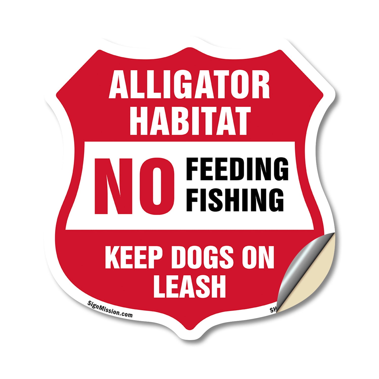 Alligator Warning Shield Sign Alligator Habitat No Feeding Fishing ...