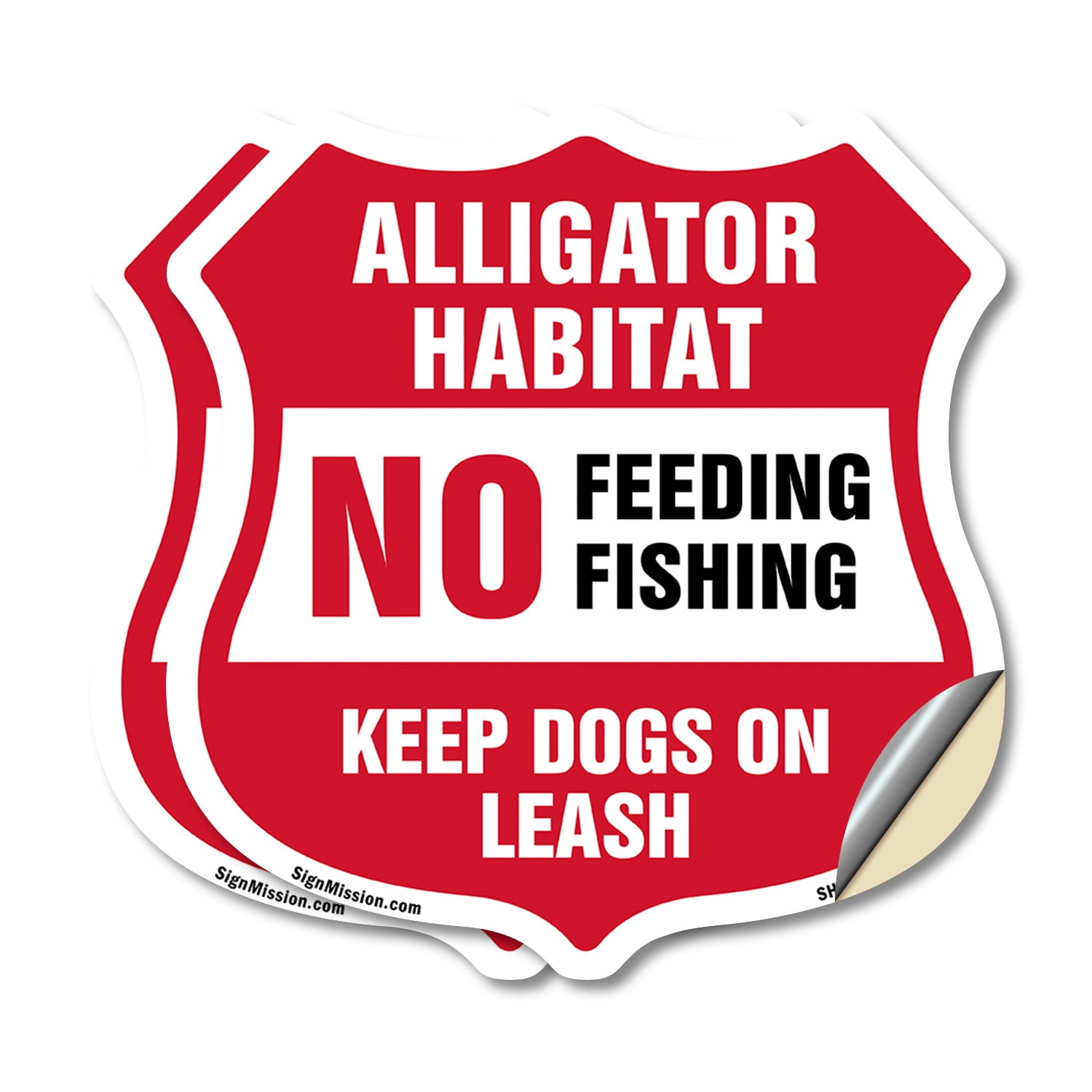 Alligator Warning Shield Sign Alligator Habitat No Feeding Fishing ...