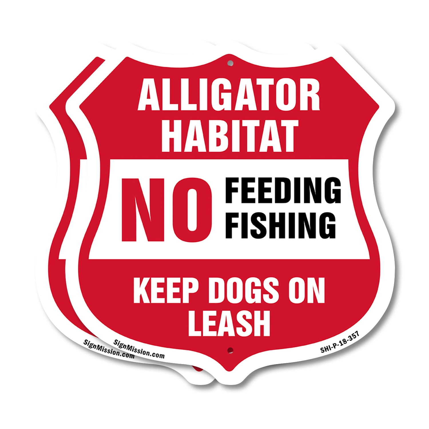 Alligator Warning Shield Sign Alligator Habitat No Feeding Fishing ...