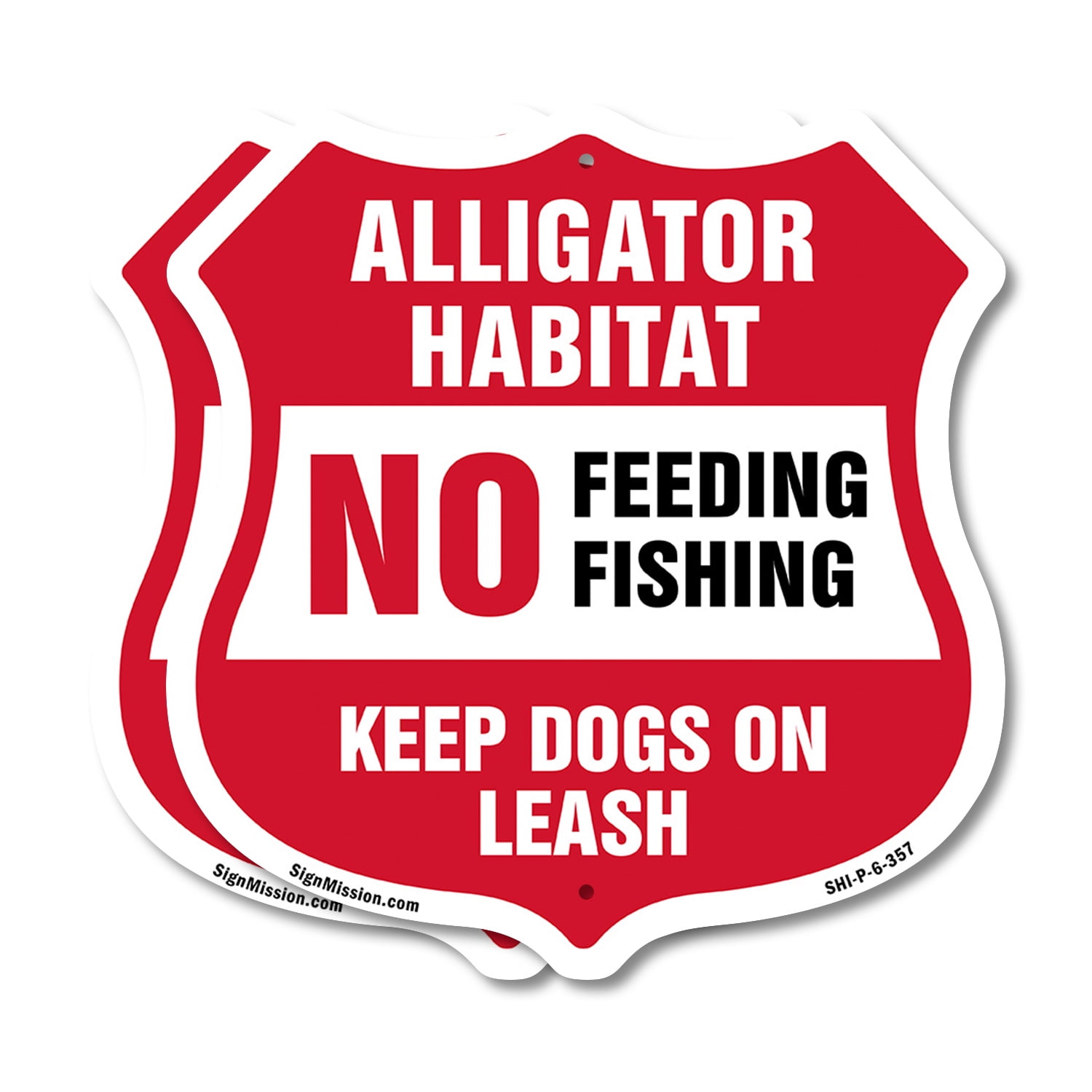 Alligator Warning Shield Sign Alligator Habitat No Feeding Fishing ...