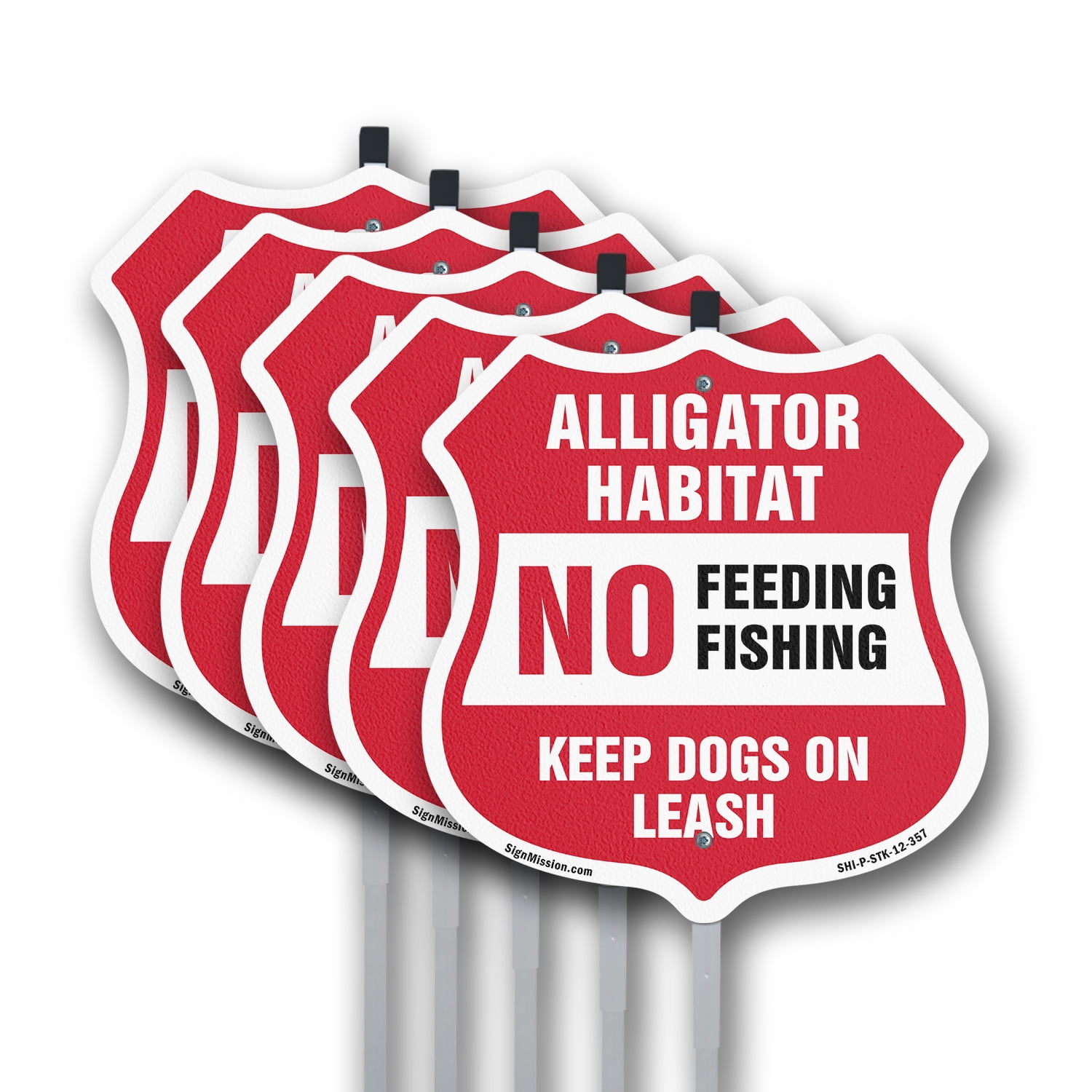 Alligator Warning Shield Sign Alligator Habitat No Feeding Fishing ...