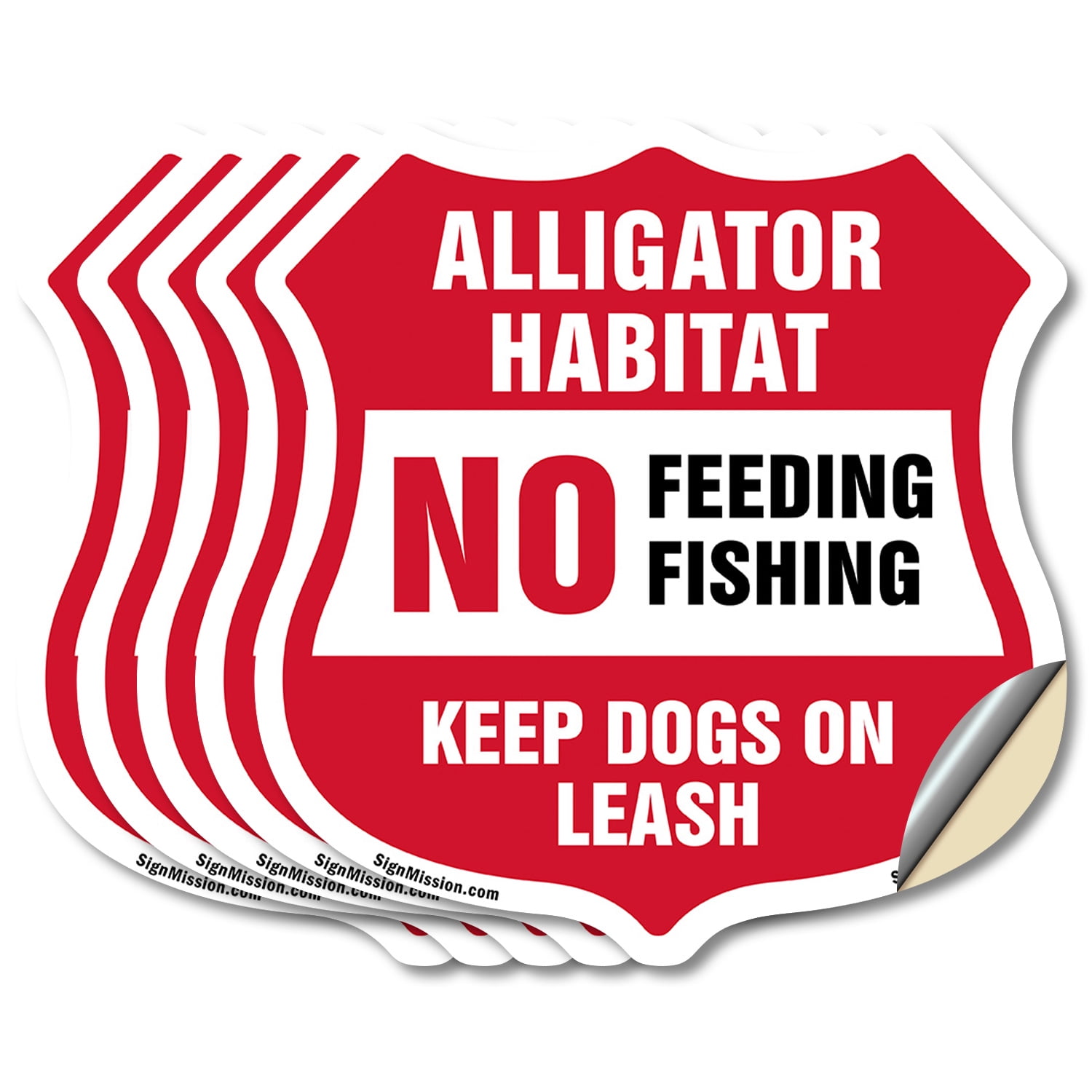 Alligator Warning Shield Sign Alligator Habitat No Feeding Fishing ...