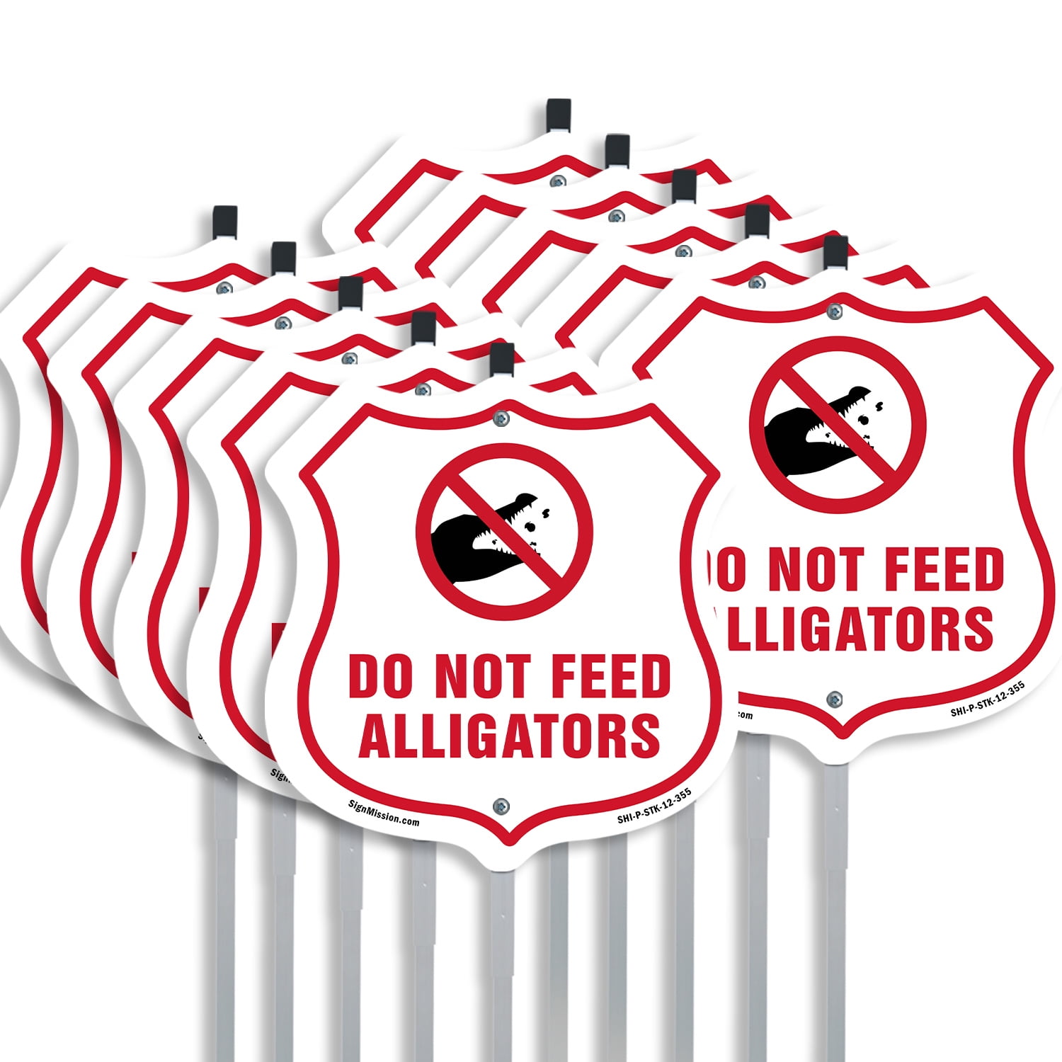 Alligator Warning Shield Sign Do Not Feed Alligators (10 Pack) 12 inch ...