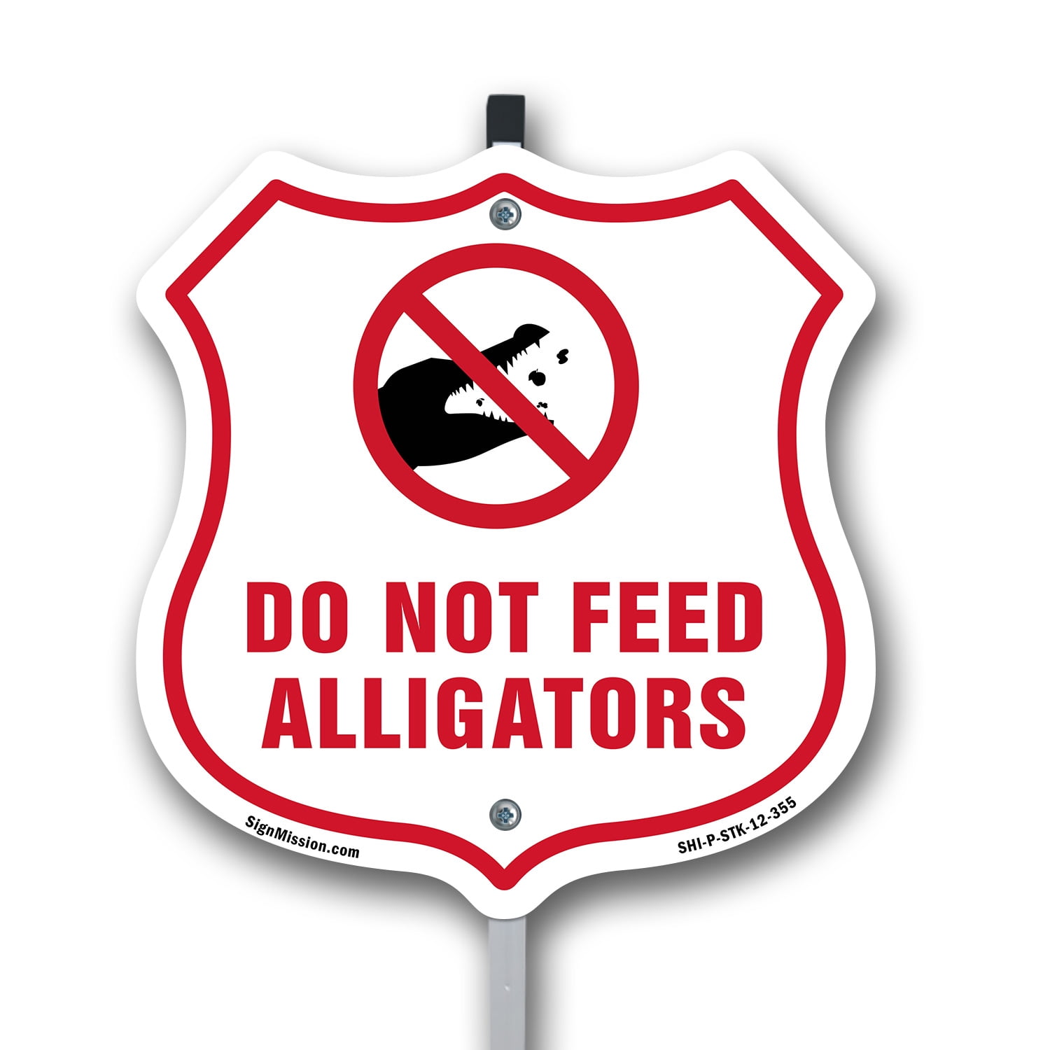 Alligator Warning Shield Sign Do Not Feed Alligators 12 inch X 12 inch ...