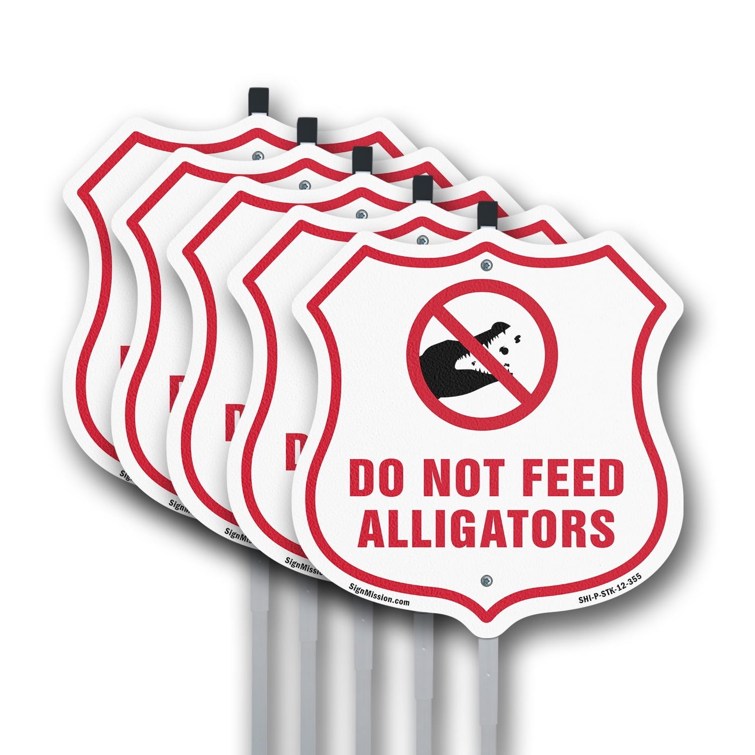 Alligator Warning Shield Sign Do Not Feed Alligators (5 Pack) 12 inch X ...