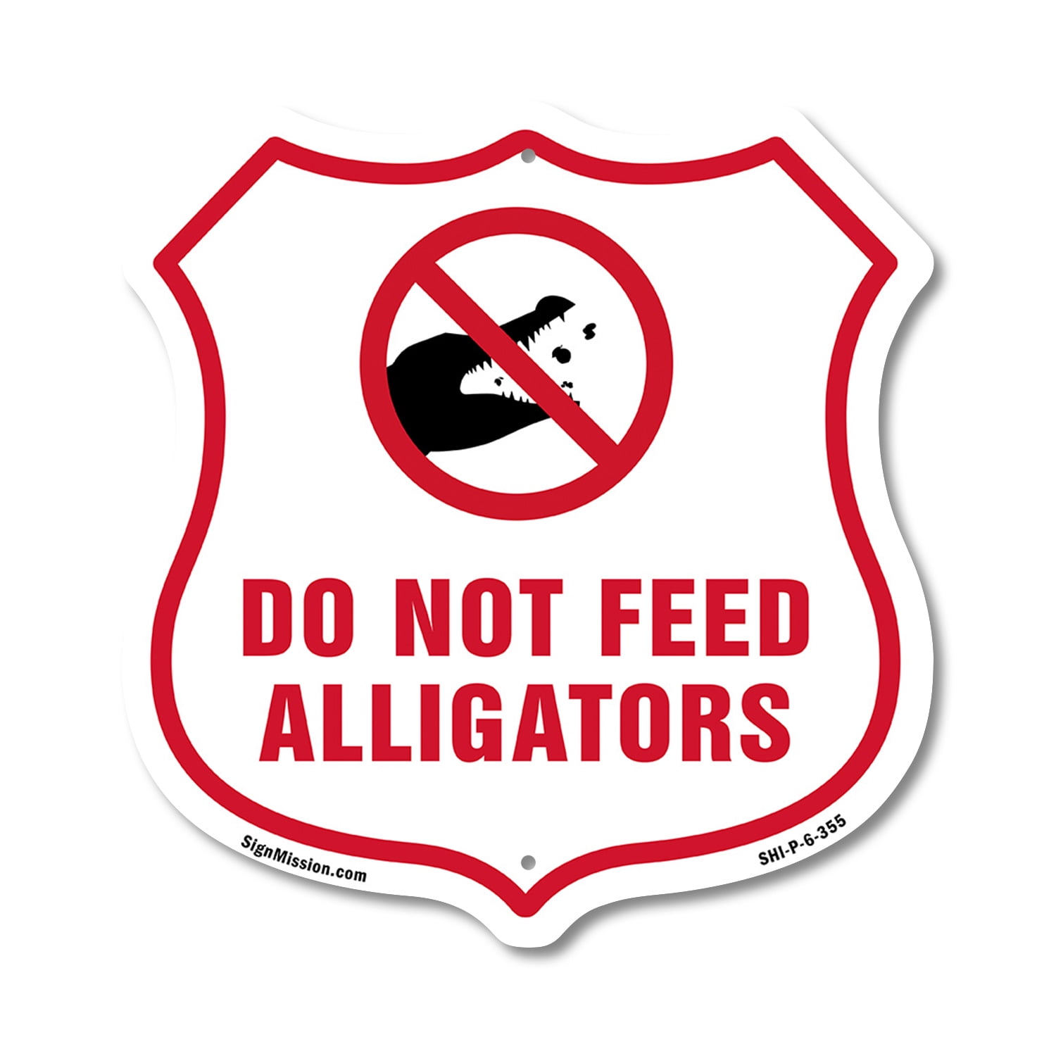 Alligator Warning Shield Sign Do Not Feed Alligators 6 inch X 6 inch ...