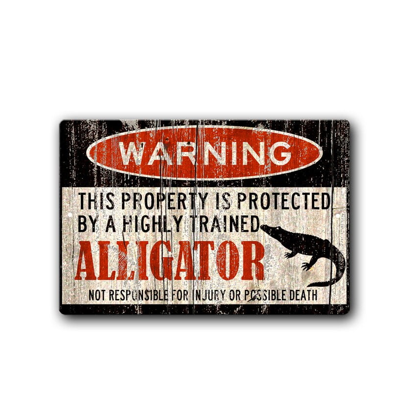 Alligator Warning Sign Alligator Lover Gift Cabin Yard Décor Gator Sign ...
