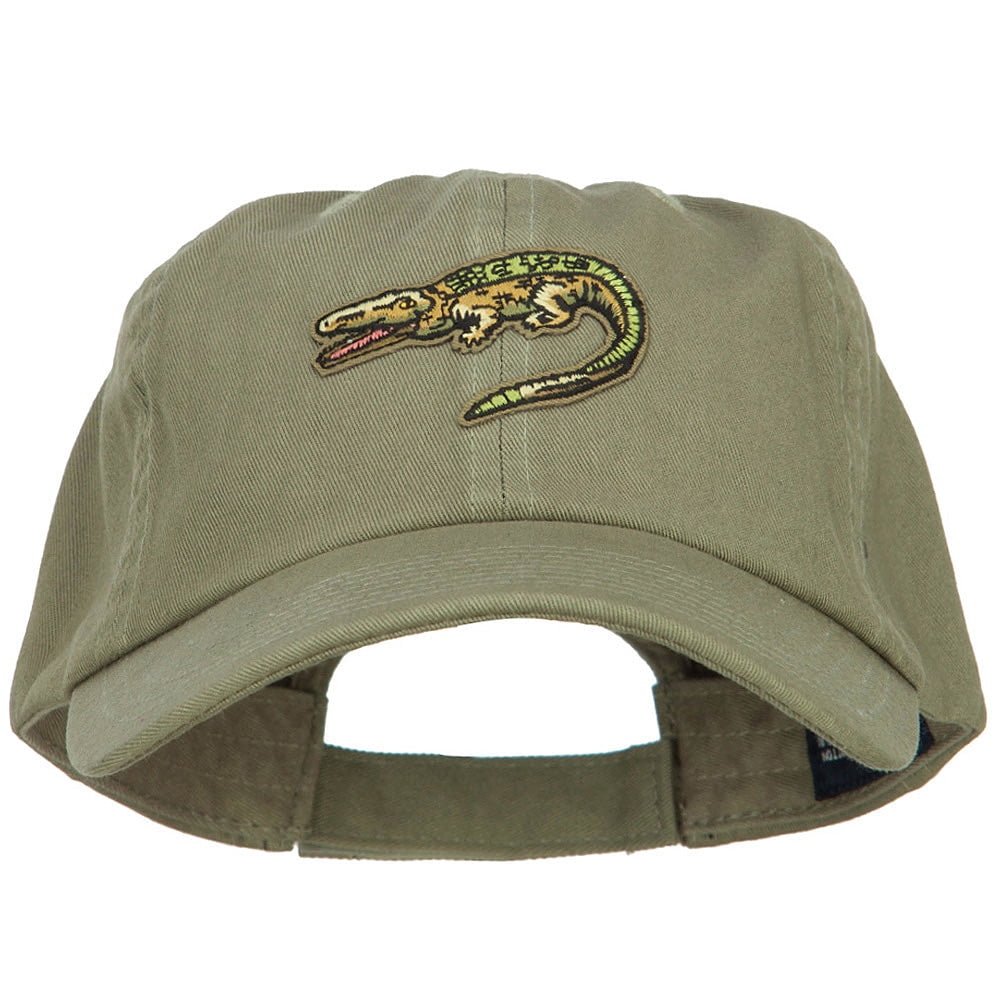Alligator Wild Animal Patched Low Profile Cotton Cap - Olive OSFM ...