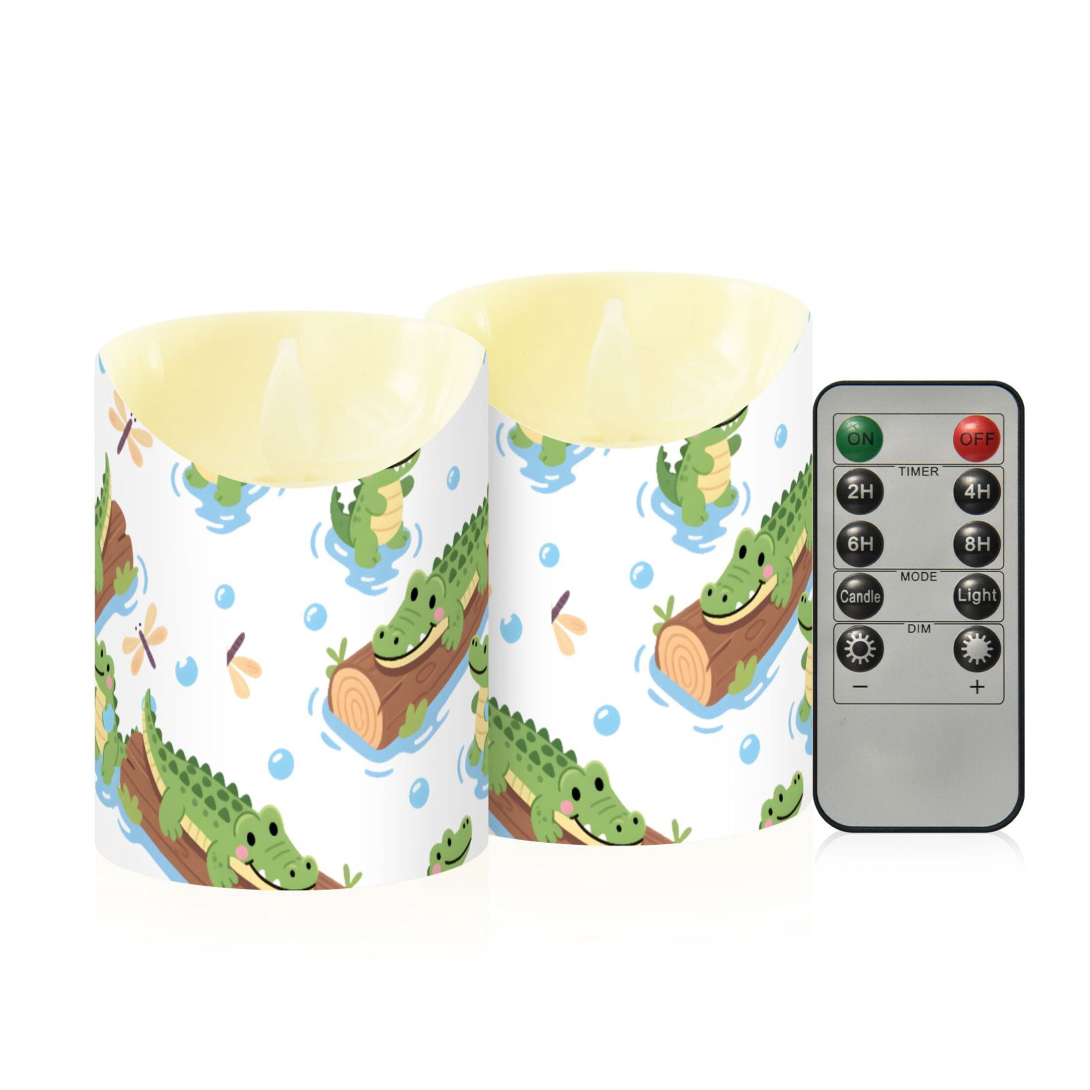 Alligator Wood Bubbles Pattern Flameless Candles 2 PCS with Remote ...