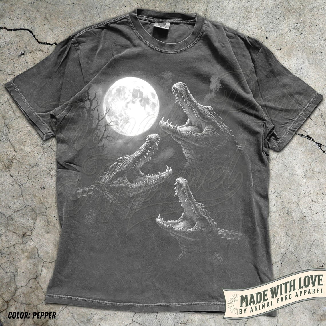 Alligators Howling At The Moon Graphic Tee, Retro Alligator Shirt ...