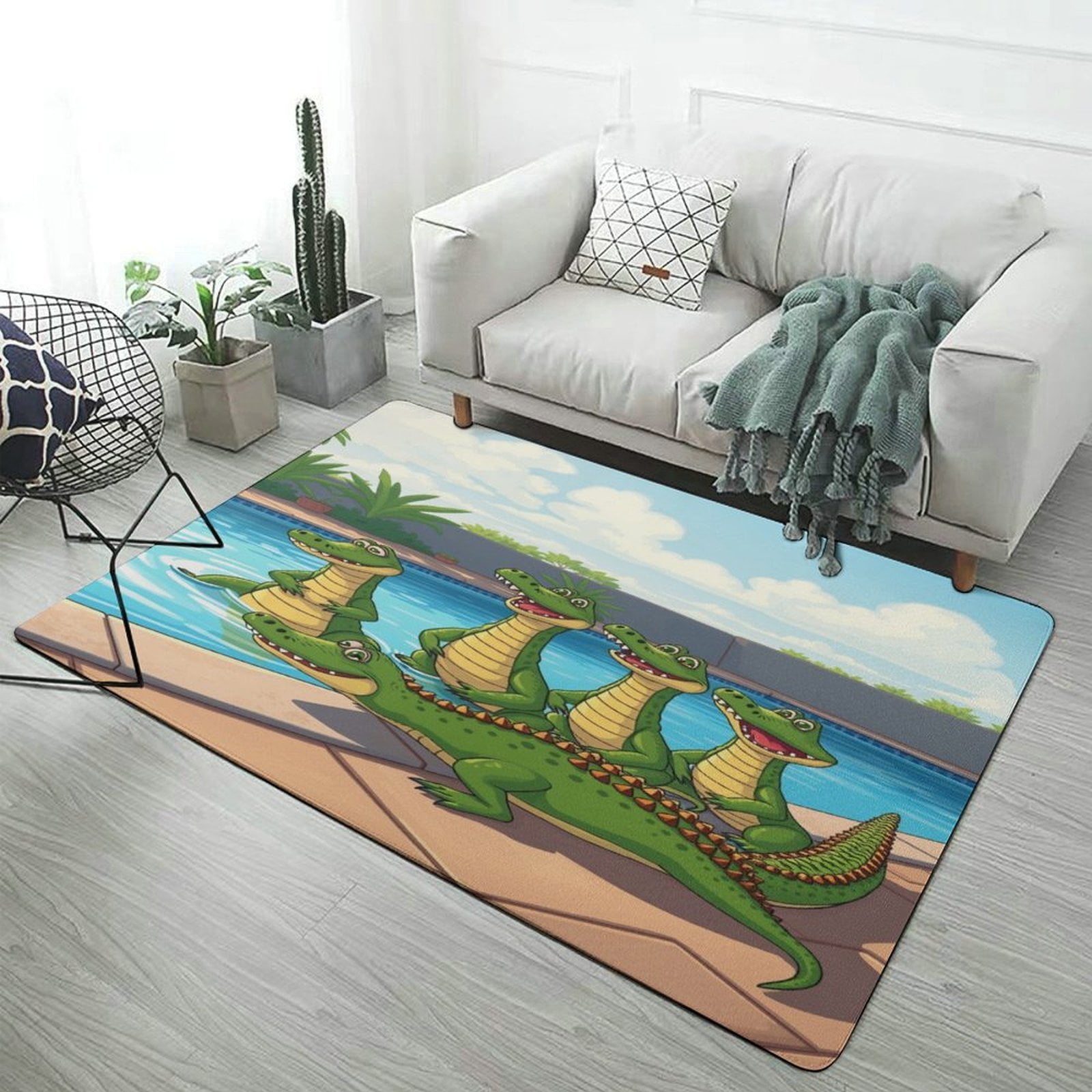 Alligators Pool Fun Light Luxury Home Carpets Living Room Ration Large ...