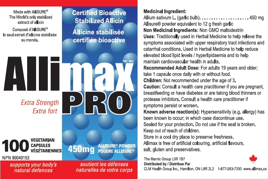 Allimax Pro 450mg 100 Capsules. Professional Strength Support for Your ...