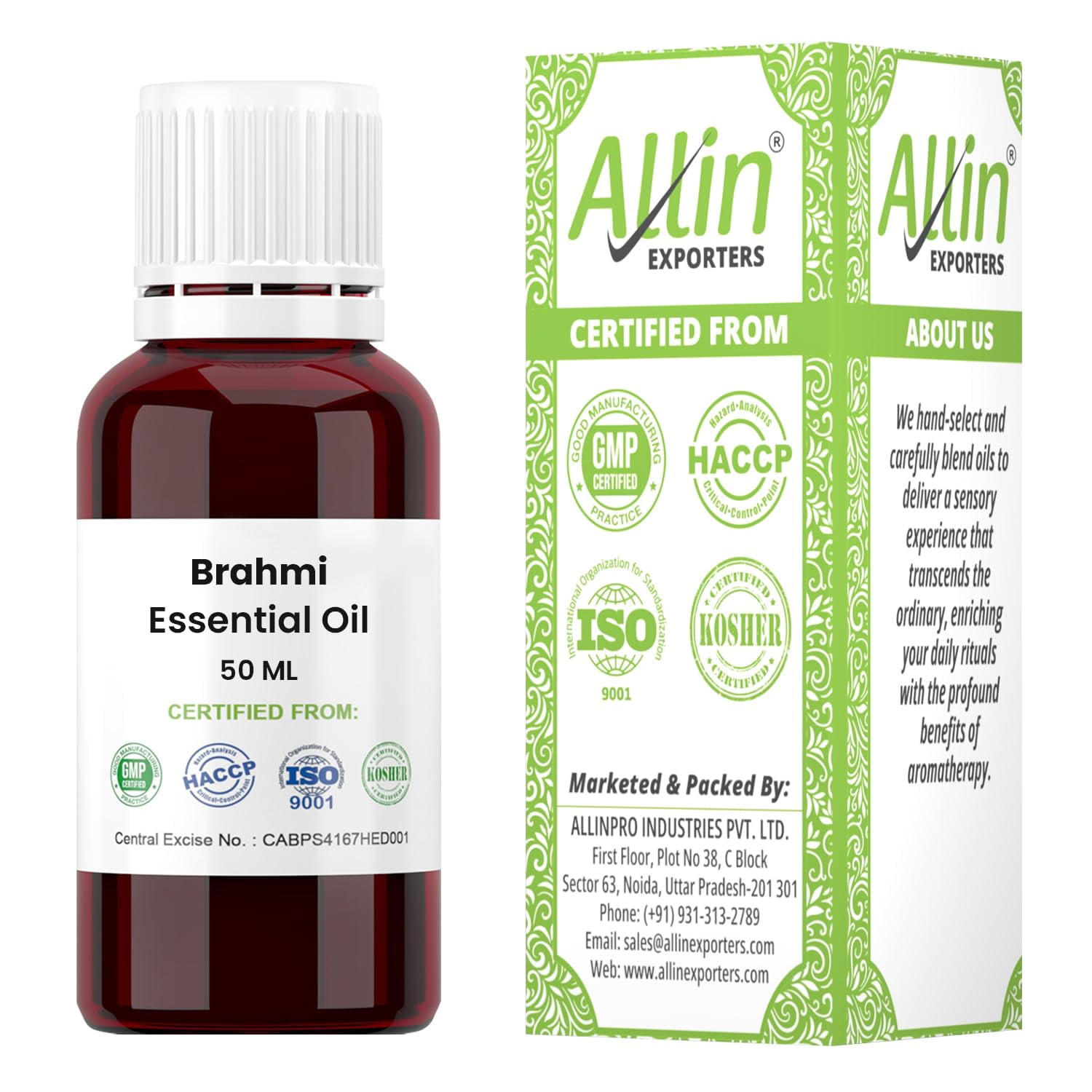Allin Exporters Brahmi Oil 100 Pure Natural Undiluted 50 ML - Walmart.com